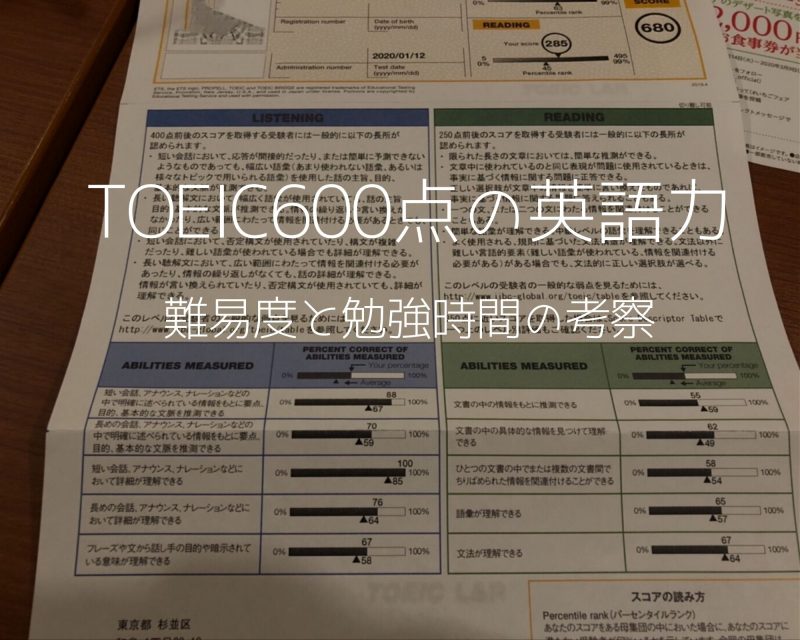 TOEIC600点レベルの英語力とは？勉強時間と難易度も考察 | Japuano.com
